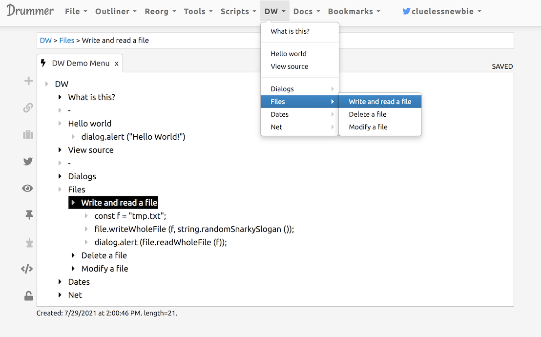 The Dw Menu How I Share Scripts With You · Issue 21 · Scripting Drummersupport · Github